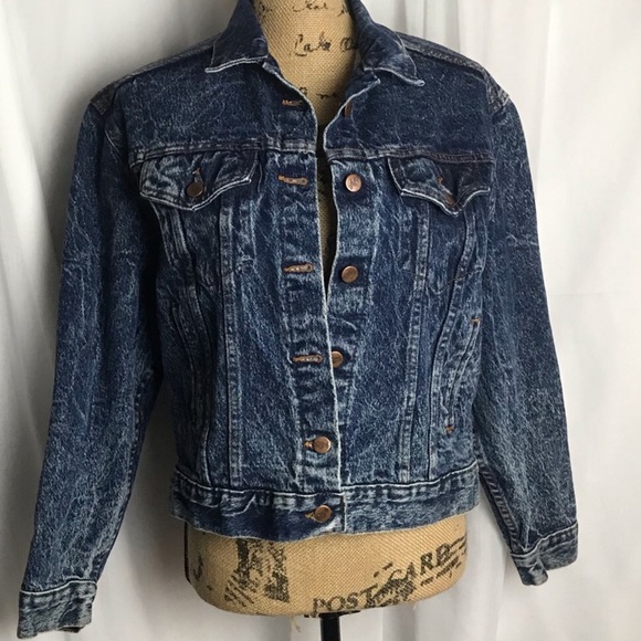 Vintage | Jackets & Coats | Vintage Chic Acid Wash Denim Trucker Jacket ...